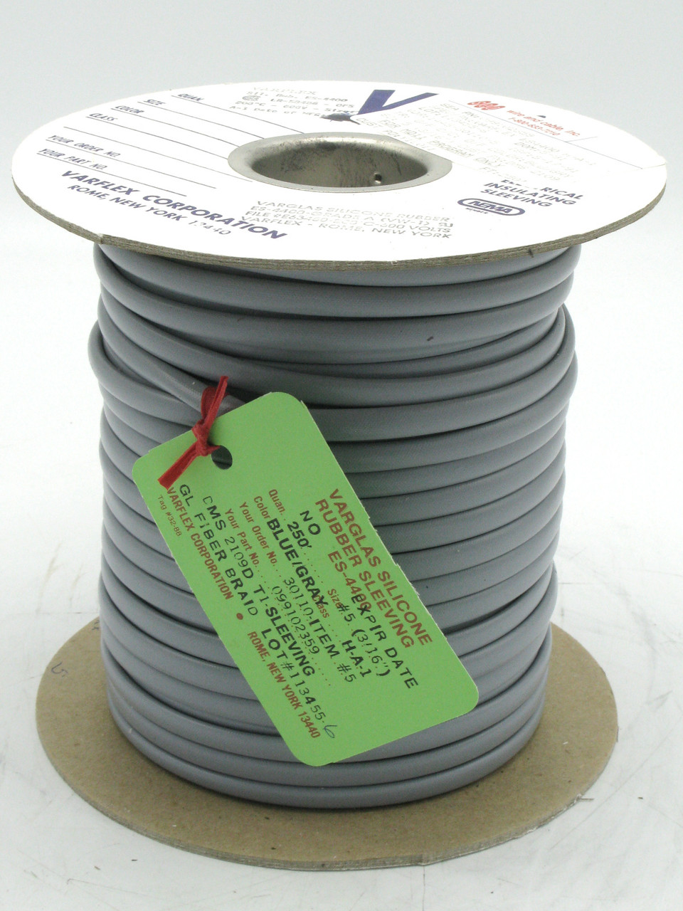 3/16" Varglas Silicone-Fiberglass High Temperature Sleeving, 25 Foot