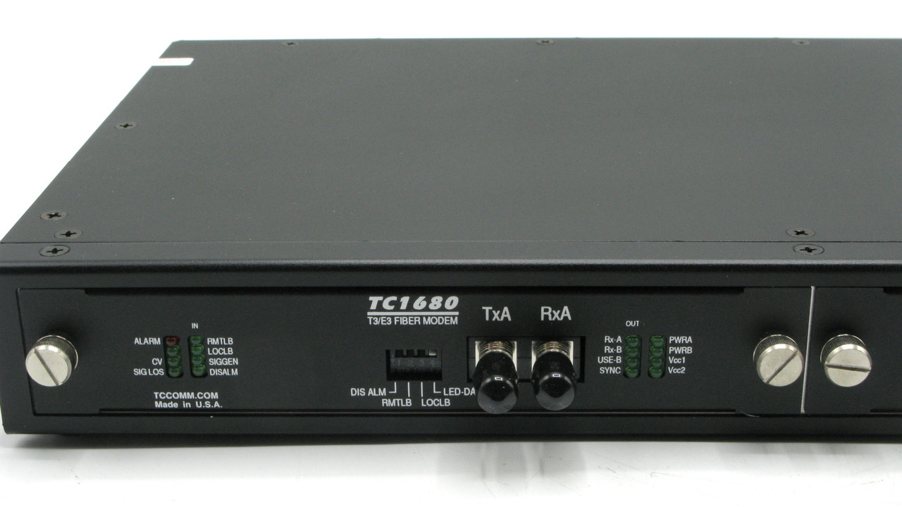TC Communications TC1680 T3/E3 Fiber Optic Modem, pair, w/rackmount