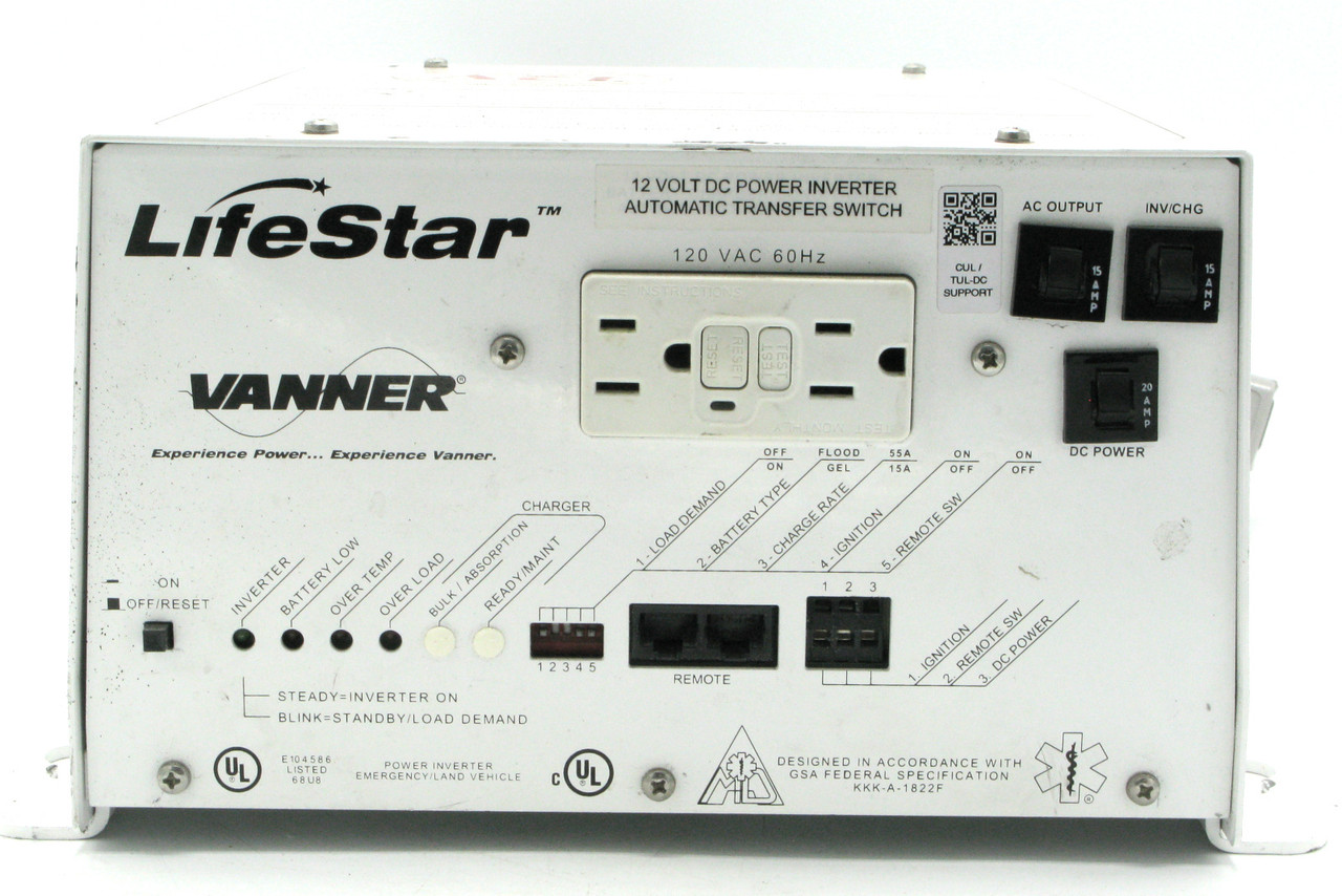 Vanner LifeStar 20-1000TUL-DC AC Power Inverter System