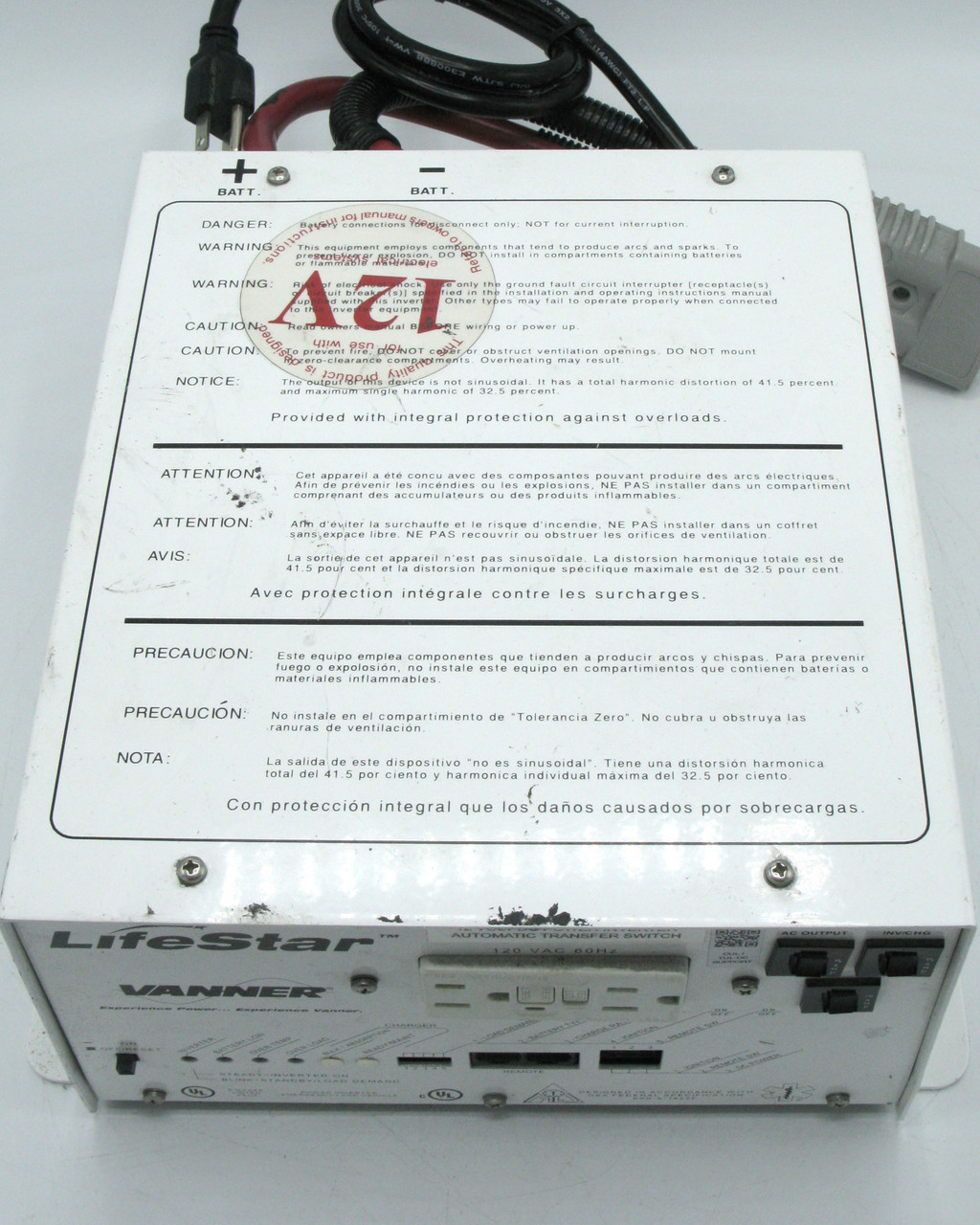 Vanner LifeStar 20-1000TUL-DC AC Power Inverter System