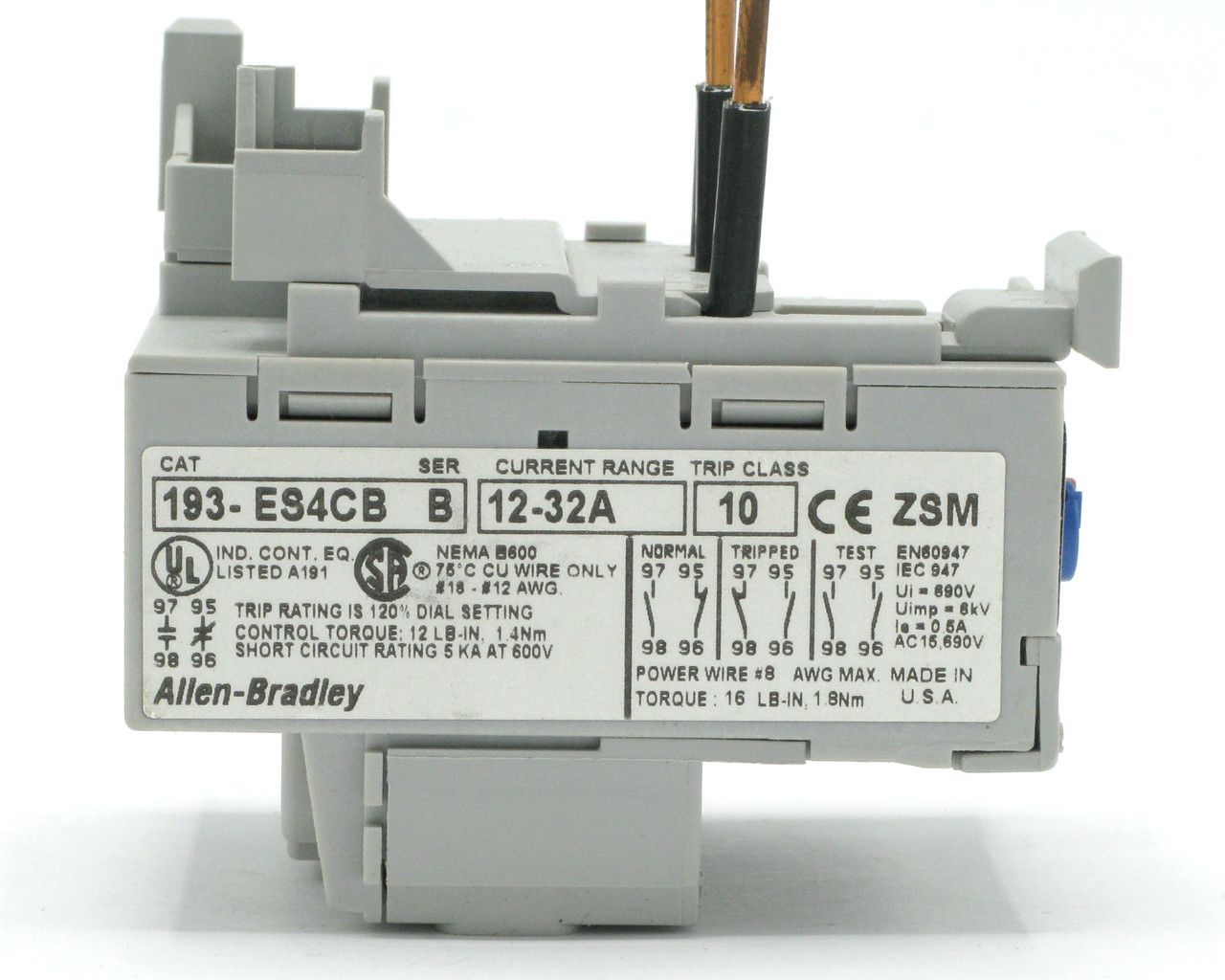 Allen-Bradley 193-ES4CB E1 12-32 Amp Overload Relay