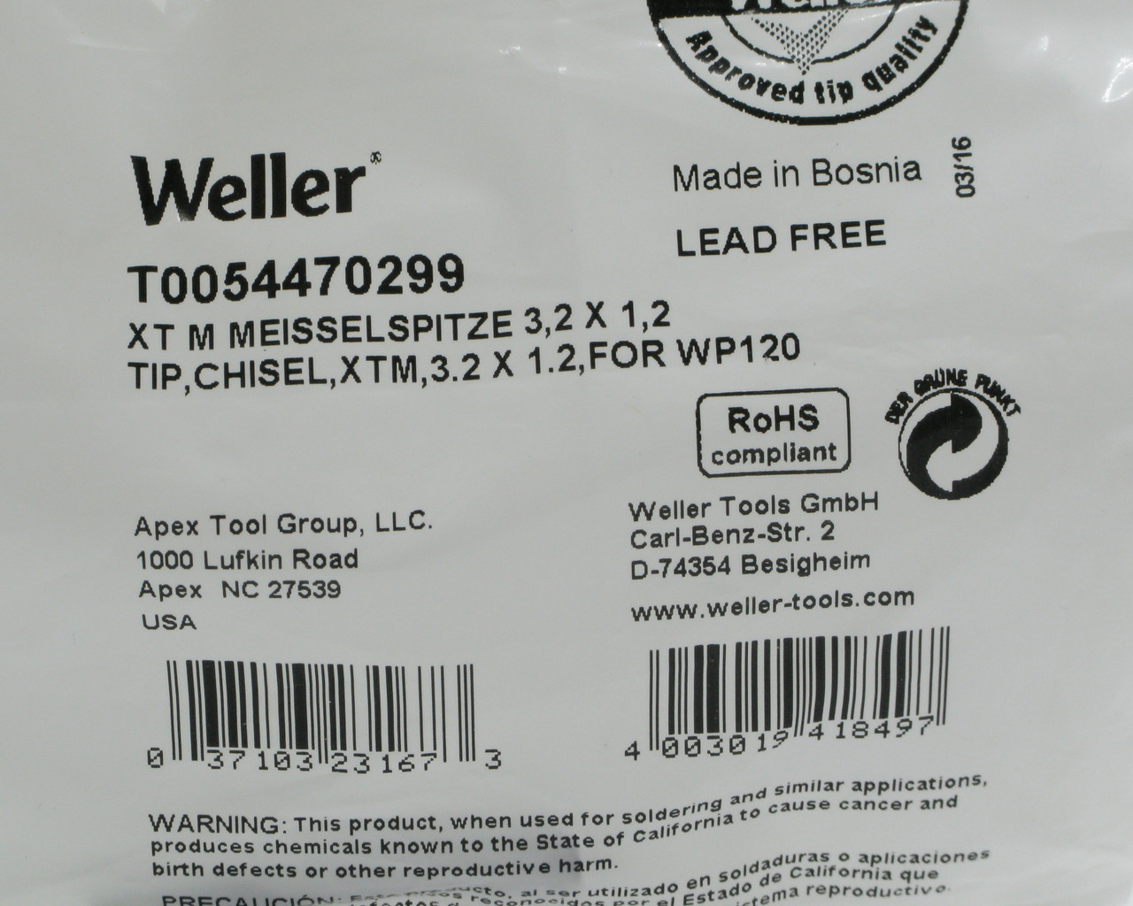 Weller XTAA, XTD, XTM, XTA Soldering Tip Lot