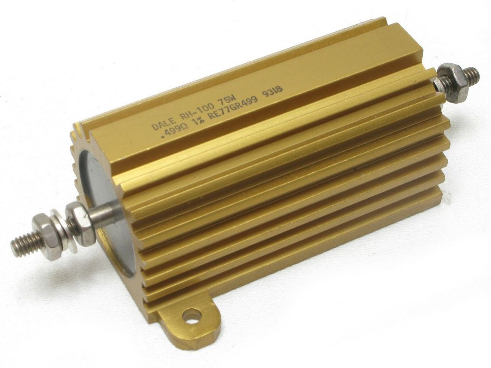 Wirewound Resistor, Dale RH-100, 0.499 Ohm, 75 Watt