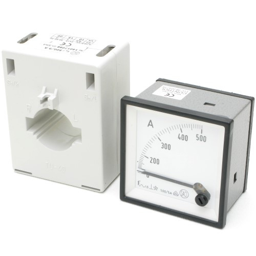0 - 500 AC Ammeter with Current Transformer