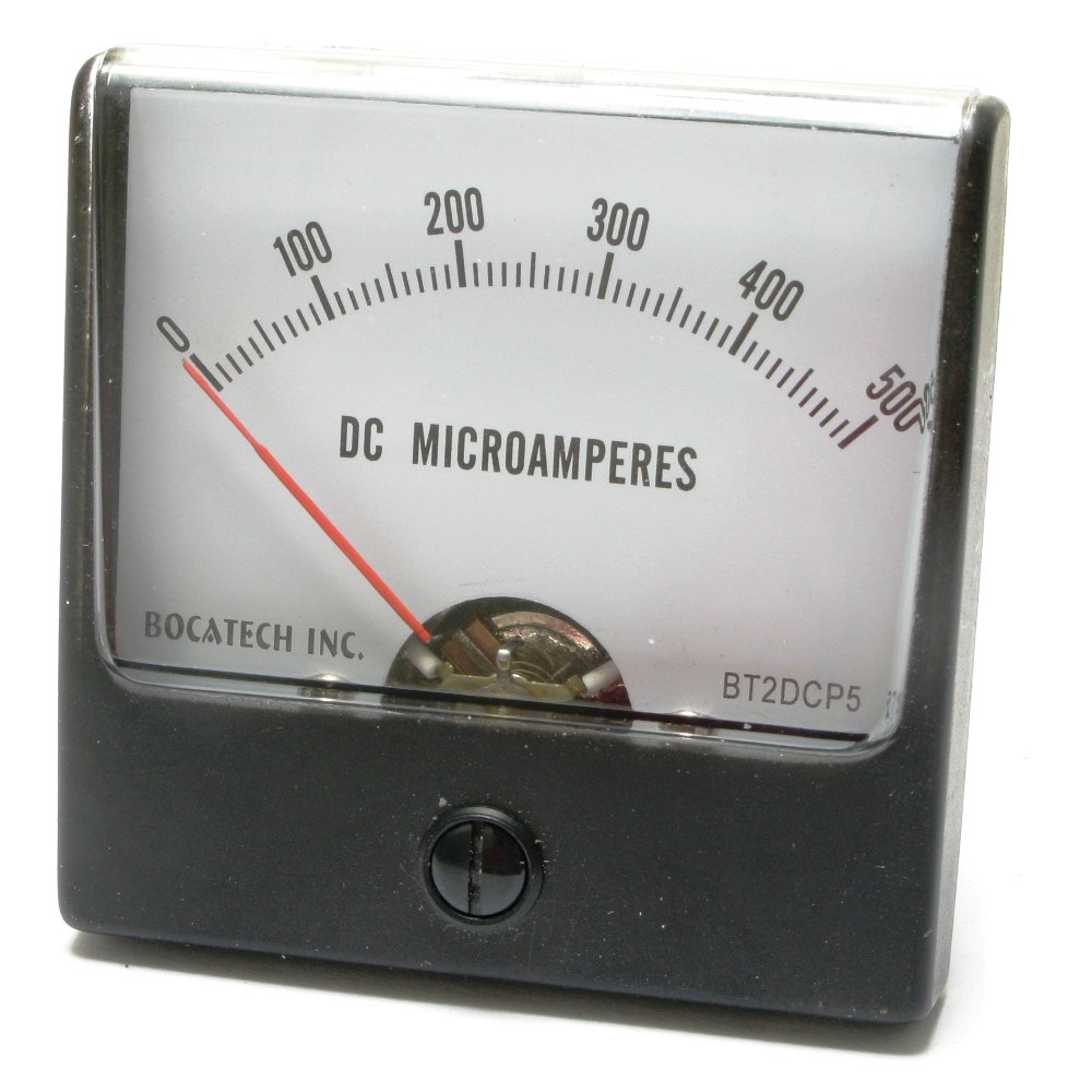 0 - 500 Microamperes DC Panaview Analog Panel Meter, 2.5 Inch