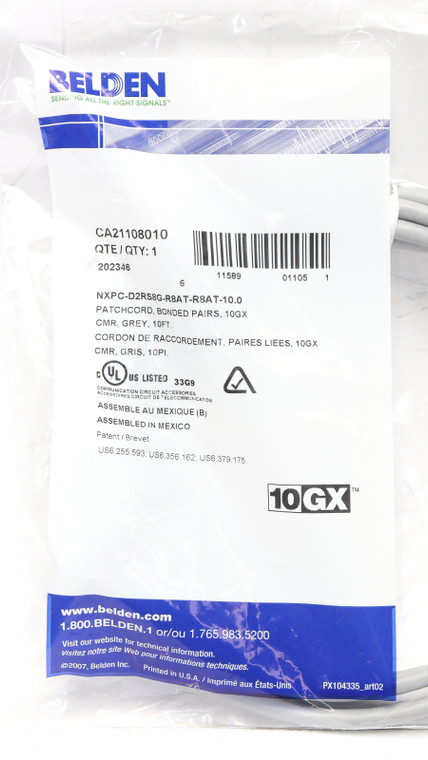 Belden CA21108010 10GB Modular Cord, 45pc Lot