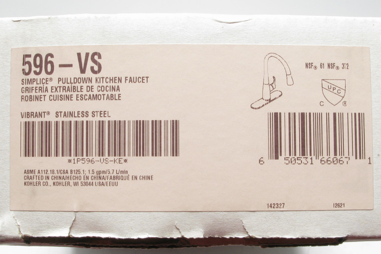 Kohler K-596-VS Simplice Pull-down Kitchen Sink Faucet w/3-Function ...