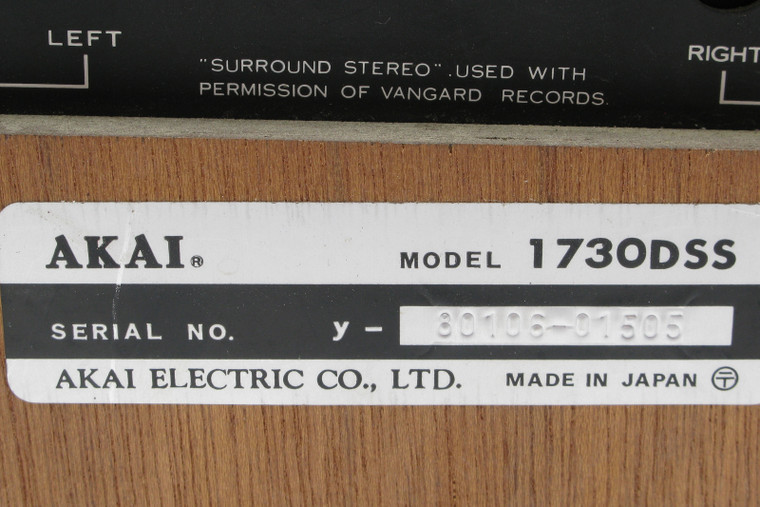 Akai 1730D-SS 4ch Surround Sound Stereo Reel-to-Reel Tape Deck