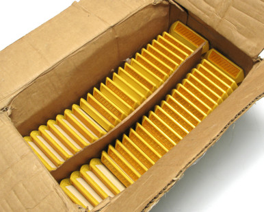 Stimsonite C80FH Raised Pavement Markers, Yellow w/1-Way Amber ...