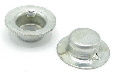 3/8" Washer-Cap Push Nut, Zinc-Plated Steel, 100pc