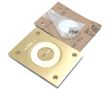 Hubbell S2425 Brass Rectangular Electrical Floor Box Cover, 1 Gang
