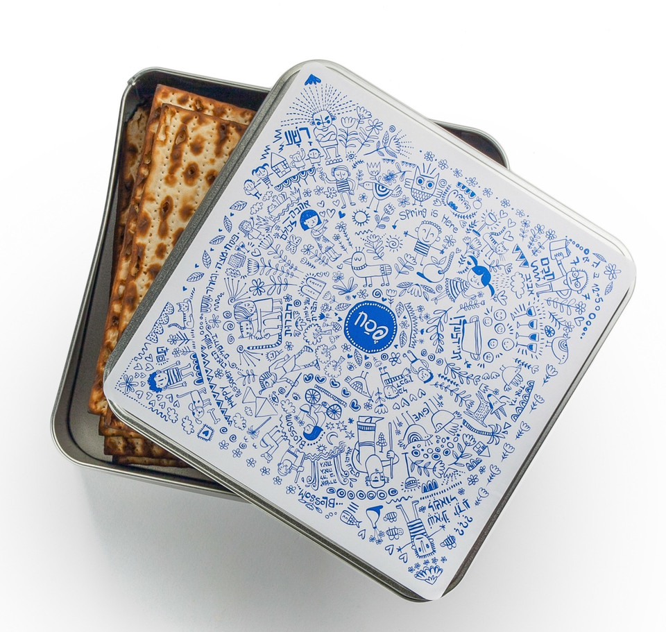 Barbara Shaw Matzo Tin Box Matzo Pattern Design