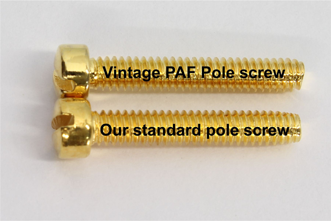 Humbucker Vintage PAF Fillister Pole Screws Gold plated Qty 60 ...