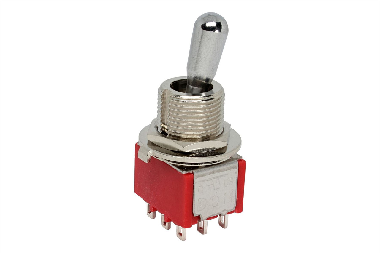 Large Ultra Toggle Switch 3PDT 3-Pole 2-way On-On - Chrome ...