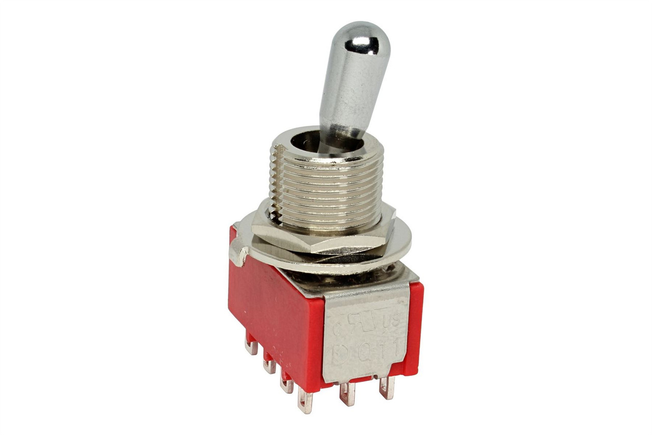 Large Ultra Toggle Switch 4PDT 4-Pole 2-way On-On - Chrome ...