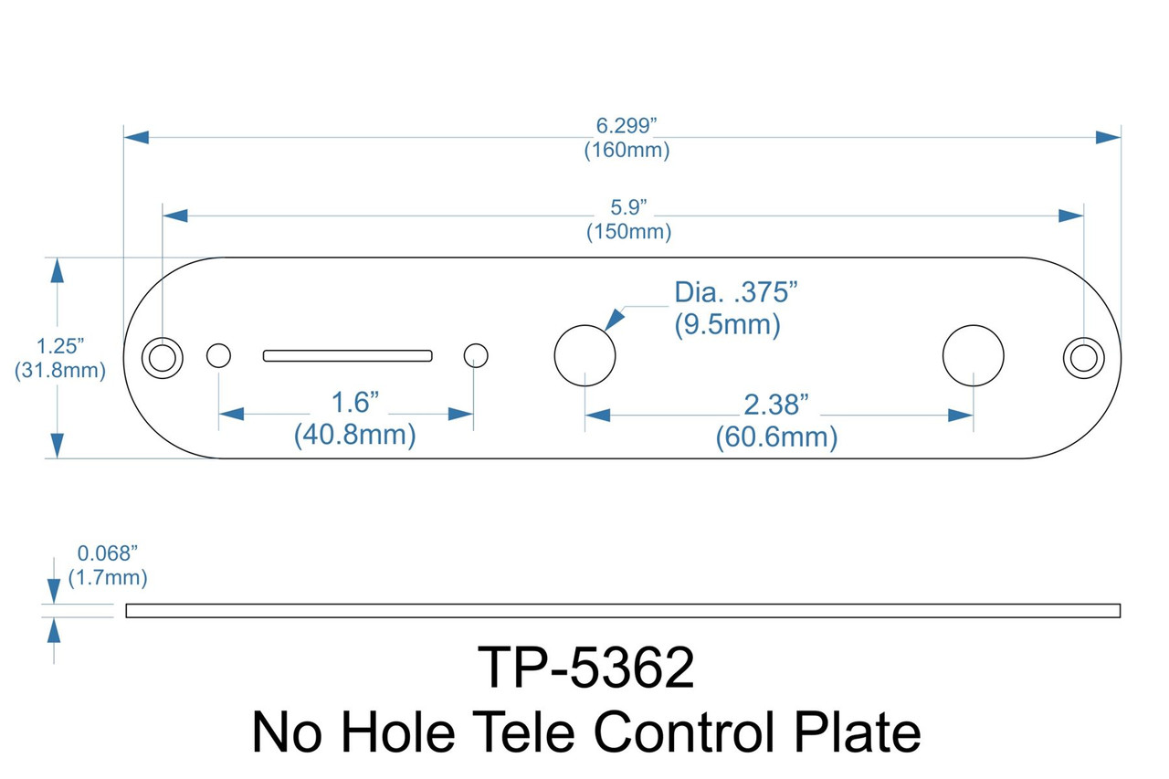 Tele Control Plate for 3/8" pots - screws not included - Philadelphia ...