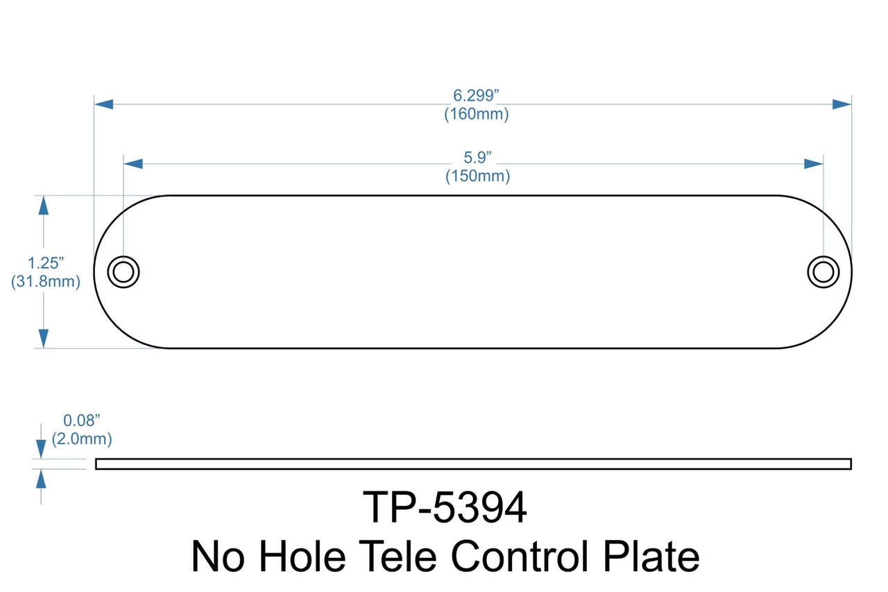 Tele Control Plate .080" thickness NO HOLE - screws not included ...
