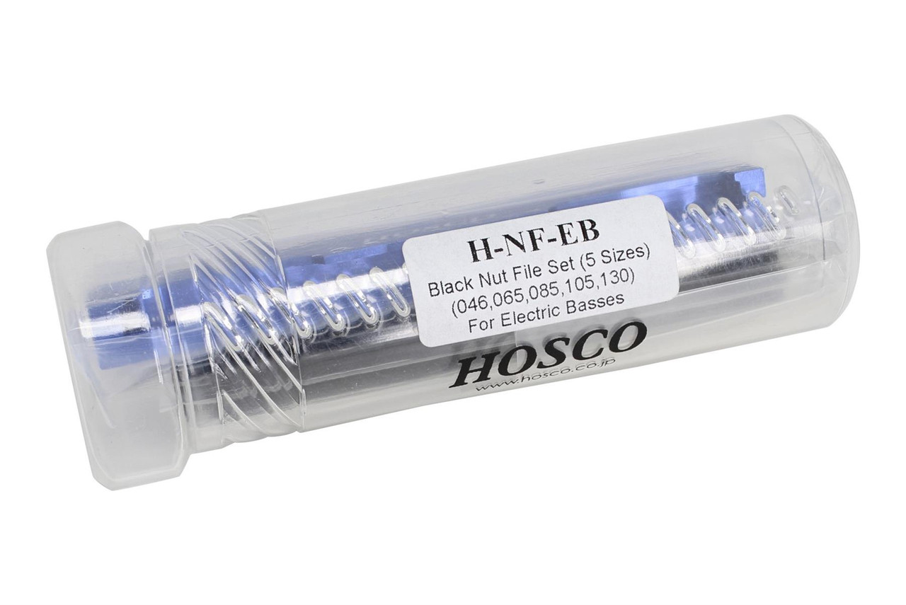 Hosco Compact Black Bass Guitar Nut File Set w/ Aluminum Holder ...