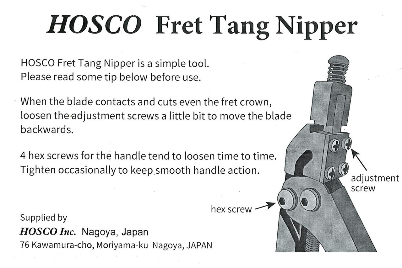 Fret Tang Nipper, For Medium Frets - Hosco - Philadelphia Luthier Tools ...