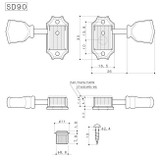 GOTOH SD90 Magnum Lock Traditional 3 x 3 guitar tuners Nickel ...