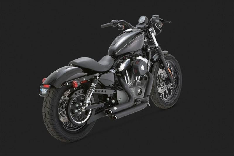 Vance & Hines Shortshots Staggered Black Exhaust for Harley Davidson XL ...