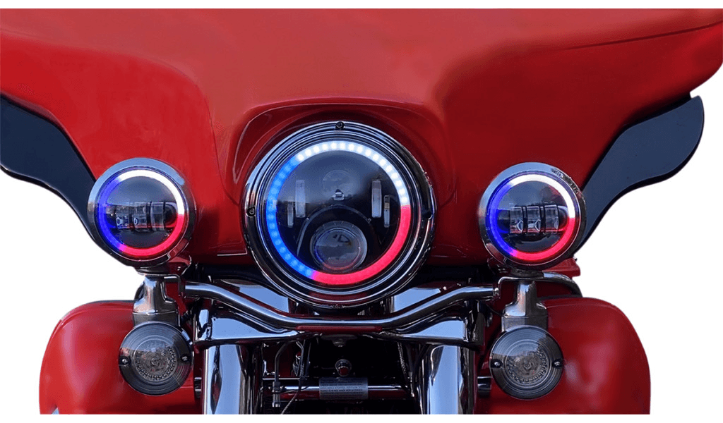 Custom Dynamics 7" LED Headlamp with Color Changing Halo for '14-Up ...