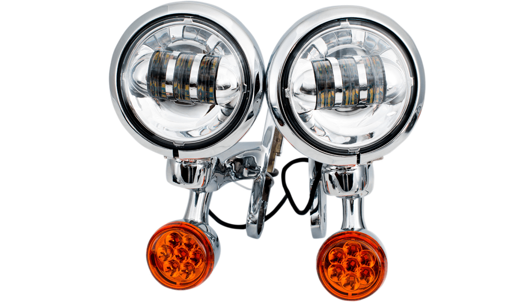 Rivco Light Brackets with 4-1/2" LED Auxiliary Lights and Turn Signals ...