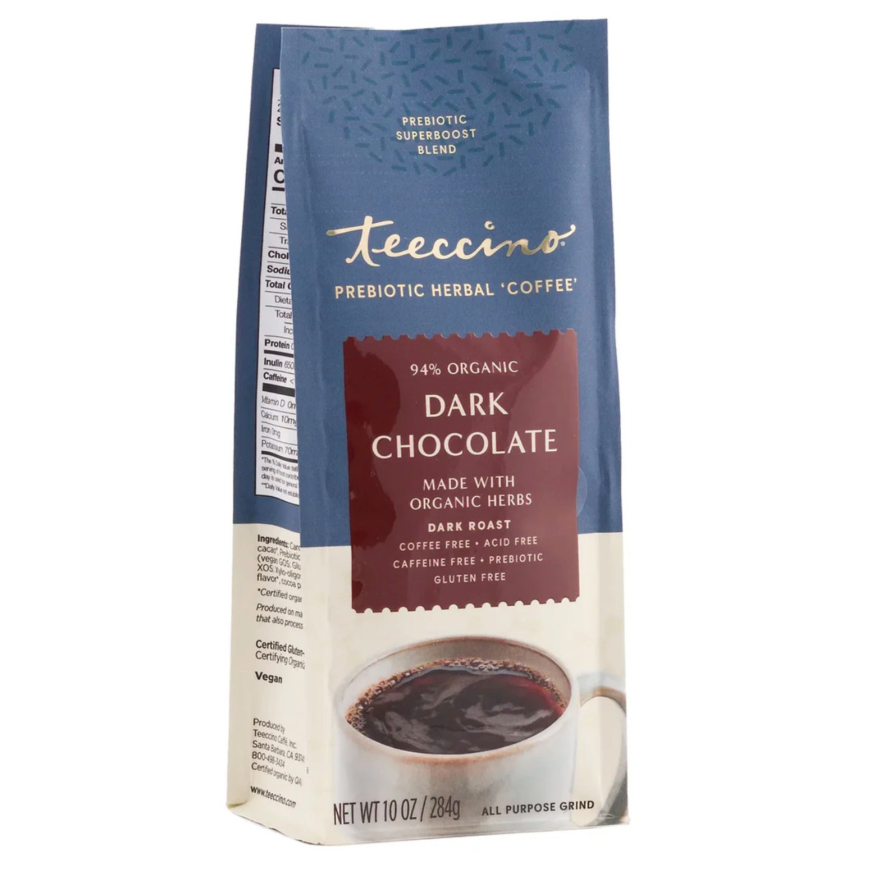TEECCINO Dark Chocolate Prebiotic SuperBoost Herbal Coffee