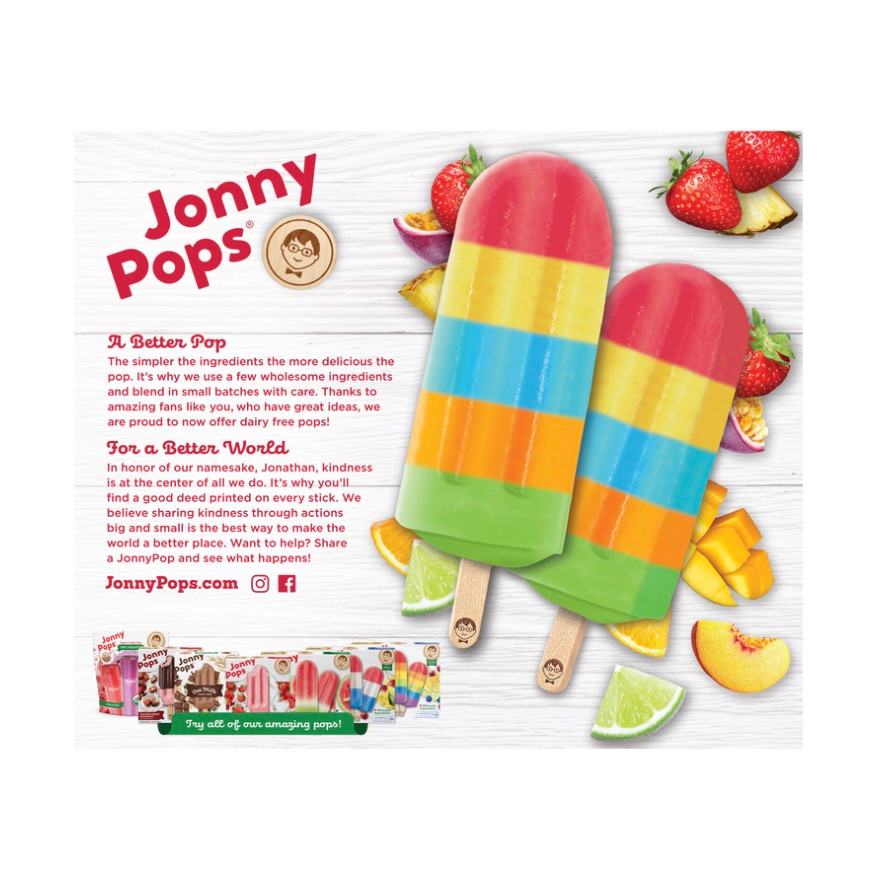 JONNYPOPS Tropical Paradise Punch Water Pop 8ct