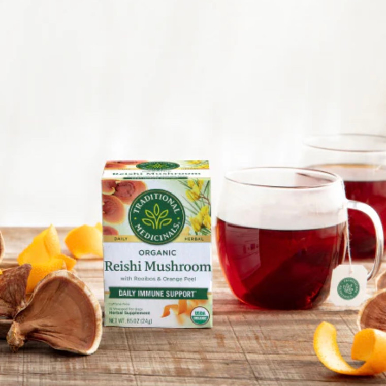 TRADITIONAL MEDICINALS Reishi Mushroom with Rooibos & Orange Peel Tea 16ct