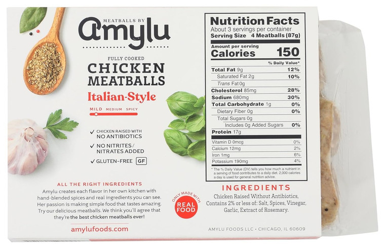 Italian Style Chicken Meatballs - 10 oz