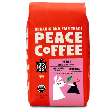 PEACE COFFEE Peru Medium Roast Ground Coffee