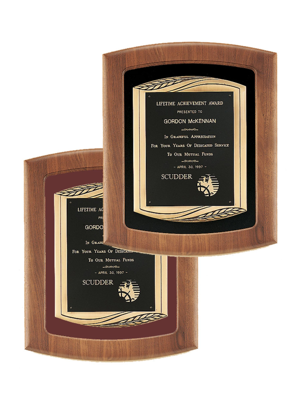 Rosewood Piano Finish Wall Plaque with Metal Cast Frame