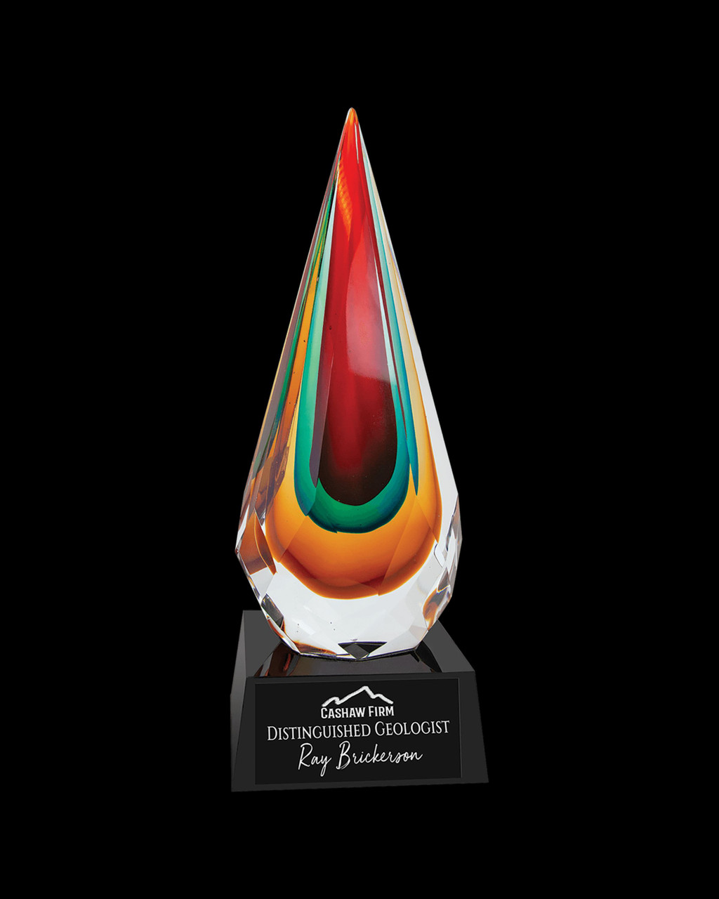 Glass Art Award - Faceted Rain Drop - Chico Awards Company