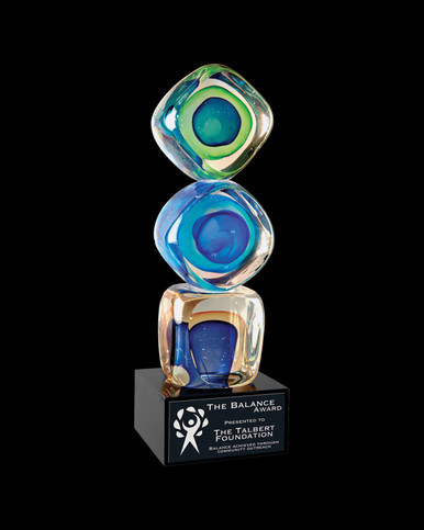 Glass Art Award - Stacked Blocks - Chico Awards Company
