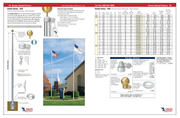 Concord American Estate Flagpoles Series | Concord American Flagpoles
