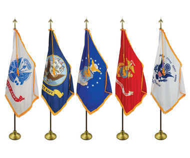 8' Deluxe Indoor Military Flag Set - 3' x 5' | Ameritex Flag &Flagpole LLC