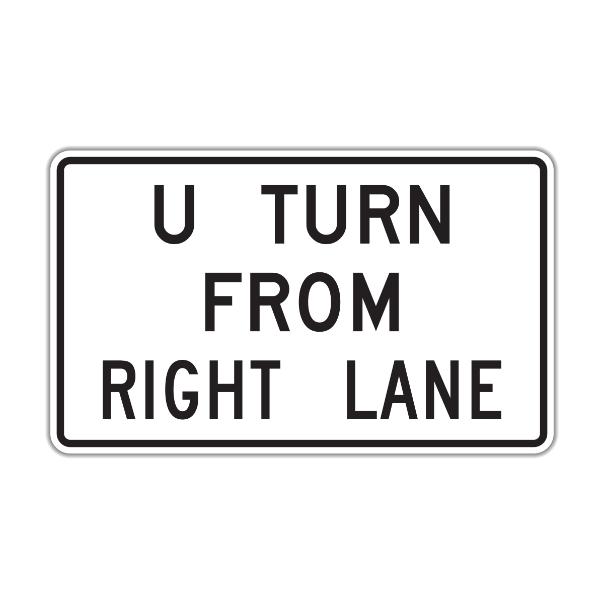 R3-23a U Turn From Right Lane - Hall Signs
