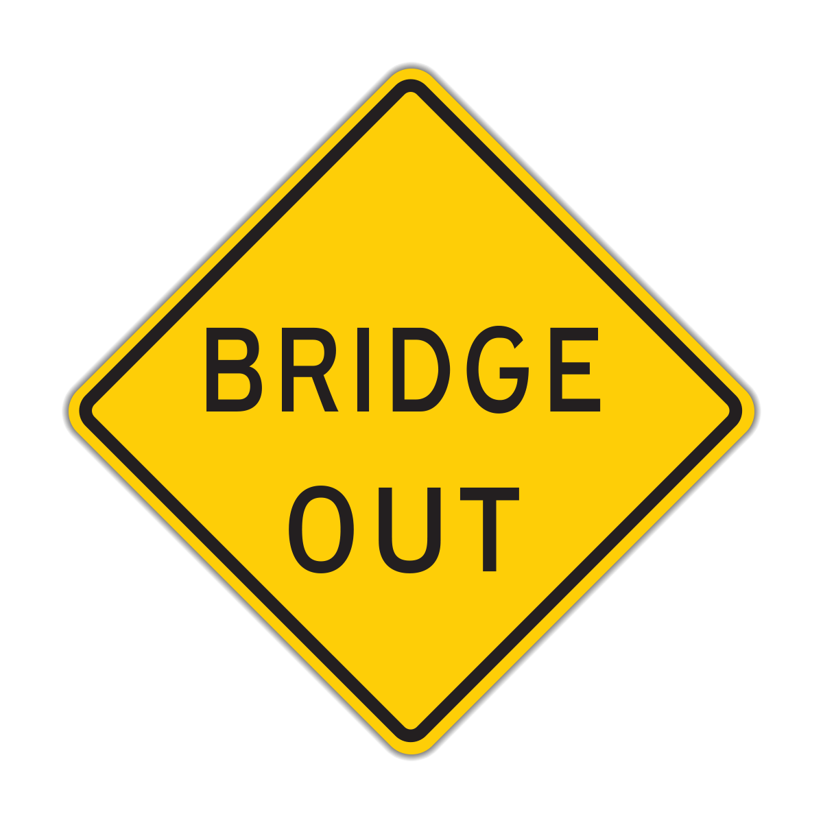 HW42-3 Bridge Out - Hall Signs