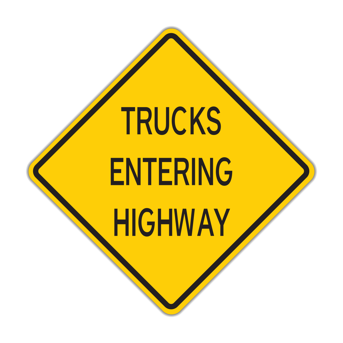 HW42-7 Trucks Entering HIghway - Hall Signs