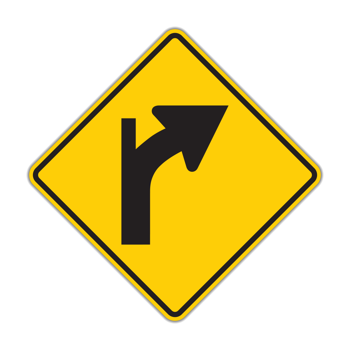 W1-10b Combination Horizontal Alignment (Curve) / Fork - Hall Signs