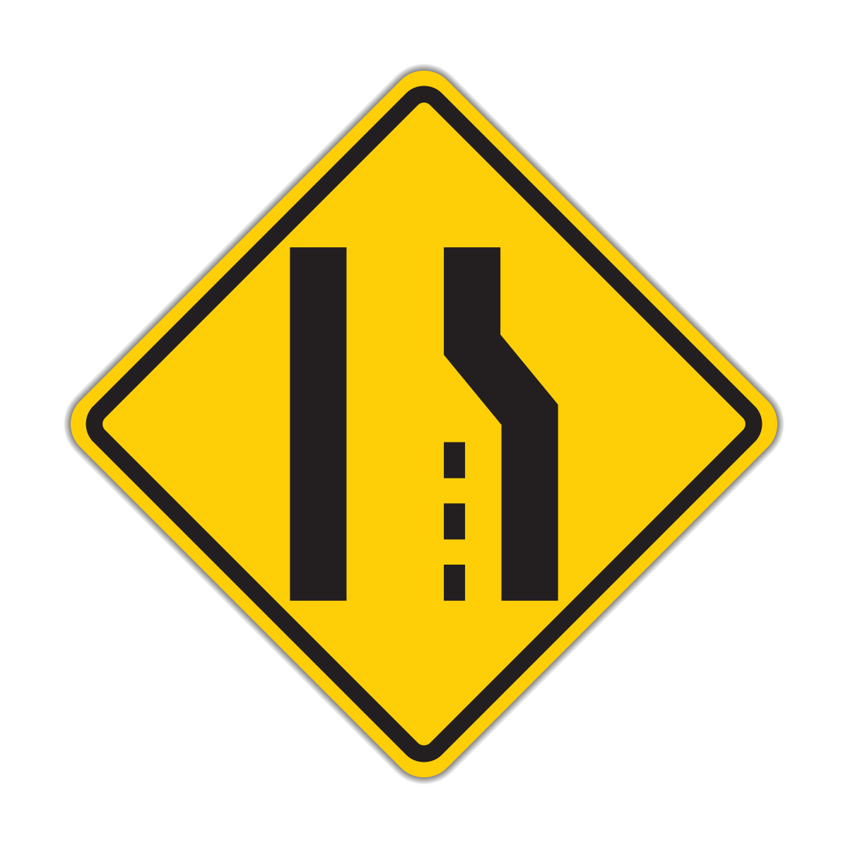 W4-2 Lane Ends - Hall Signs