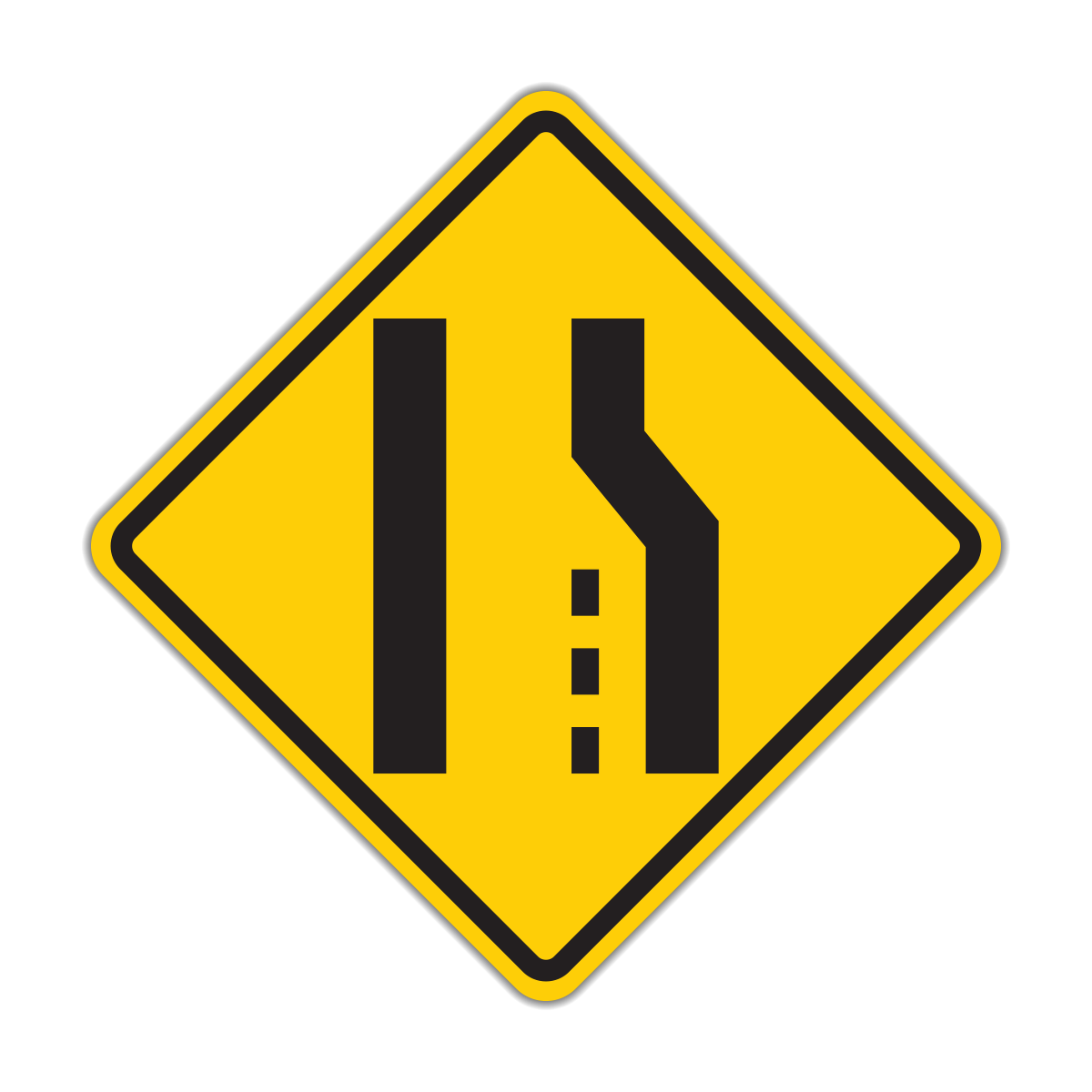 W4-2 Lane Ends - Hall Signs
