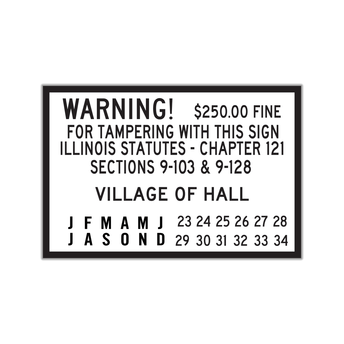 Date Sticker Style G - 3" x 2" - Hall Signs