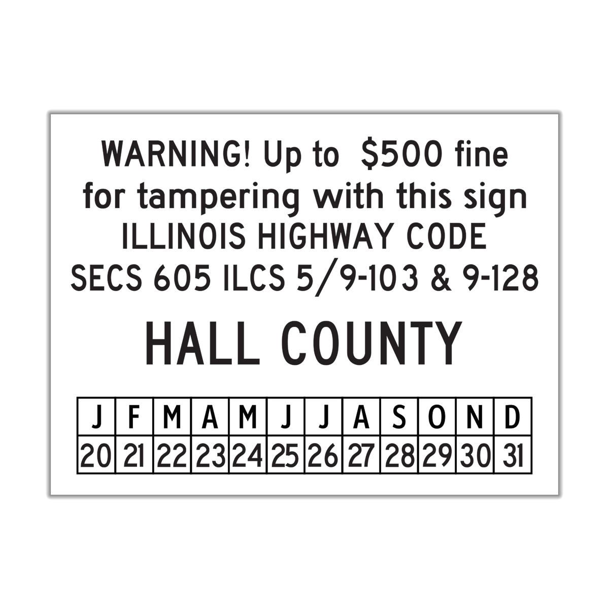 Date Sticker Style I - 4" x 3" - Hall Signs