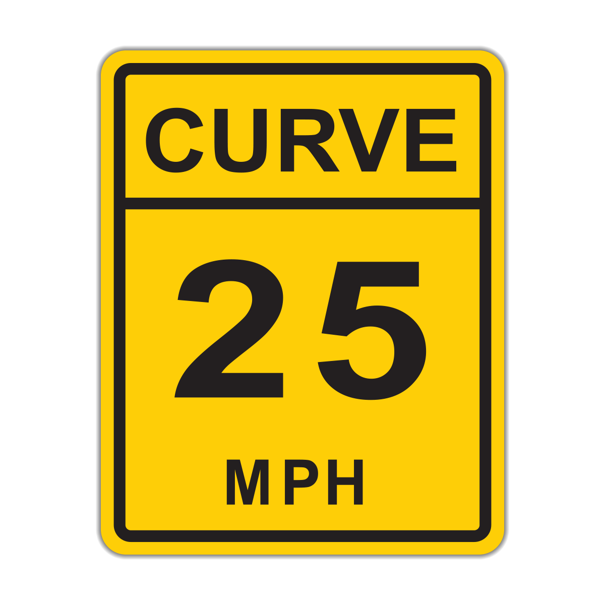 HW13-5 Curve XX MPH - Hall Signs