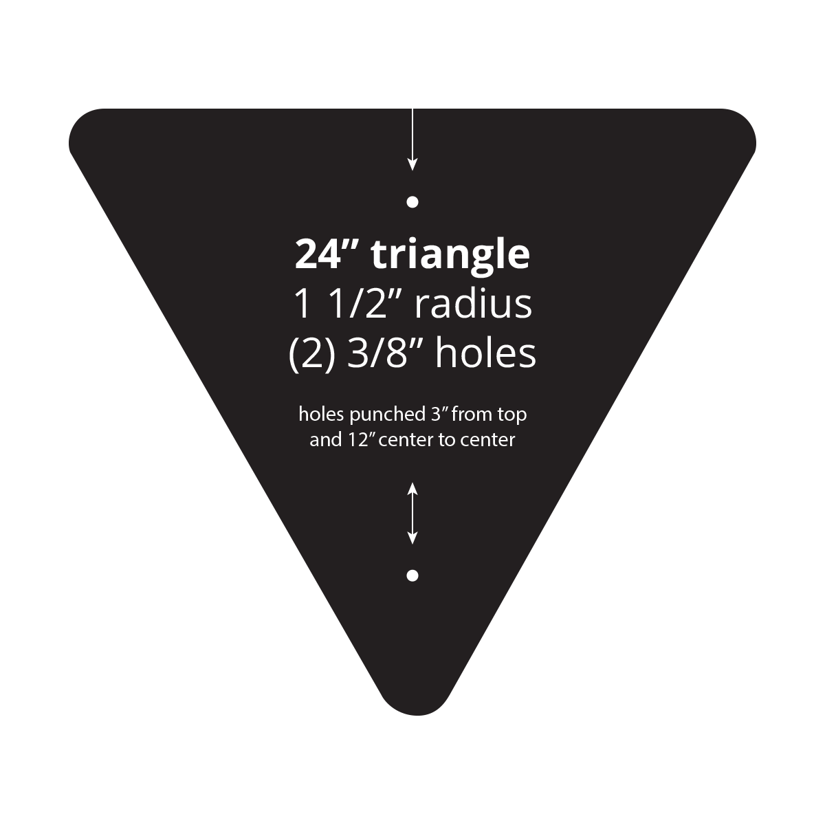 24" Triangle Aluminum Sign Blank - Hall Signs