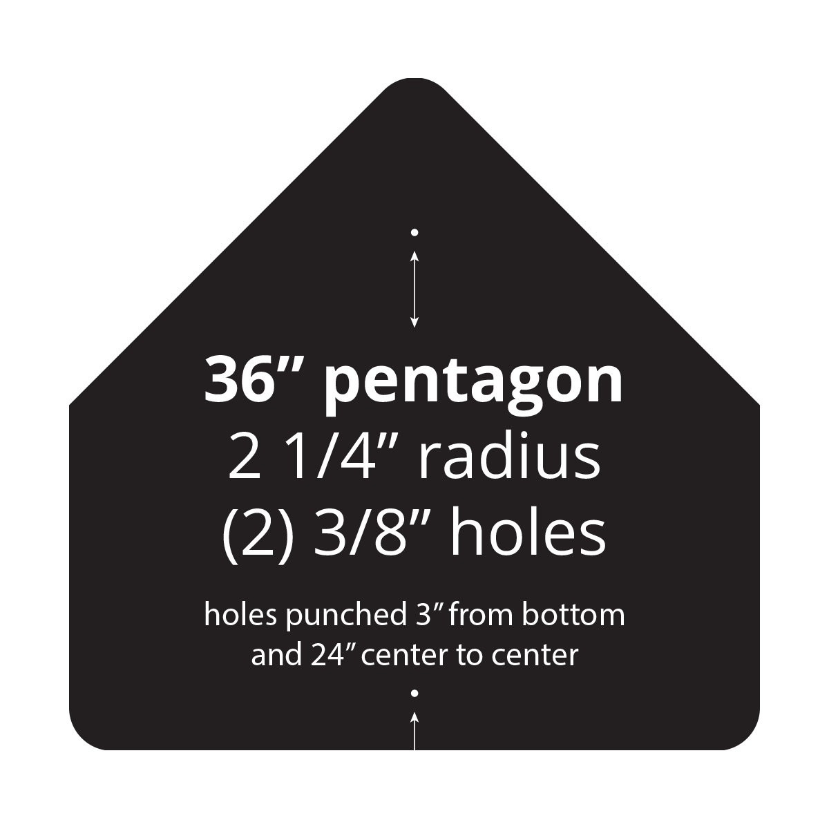 36" Pentagon Aluminum Sign Blank - Hall Signs