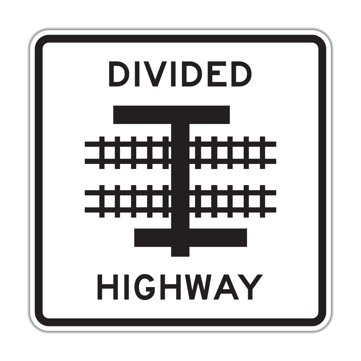 R15-7a Light Rail Divided Highway Symbol (T Intersection) - Hall Signs