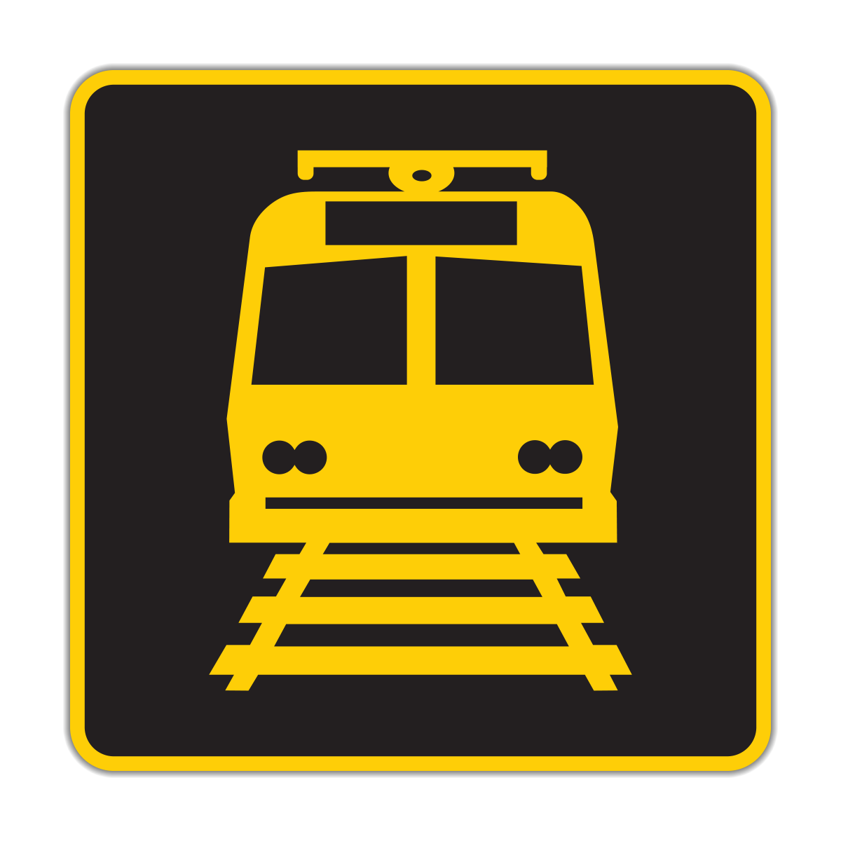 W10-7 Light Rail Activated Blank-Out Symbol - Hall Signs